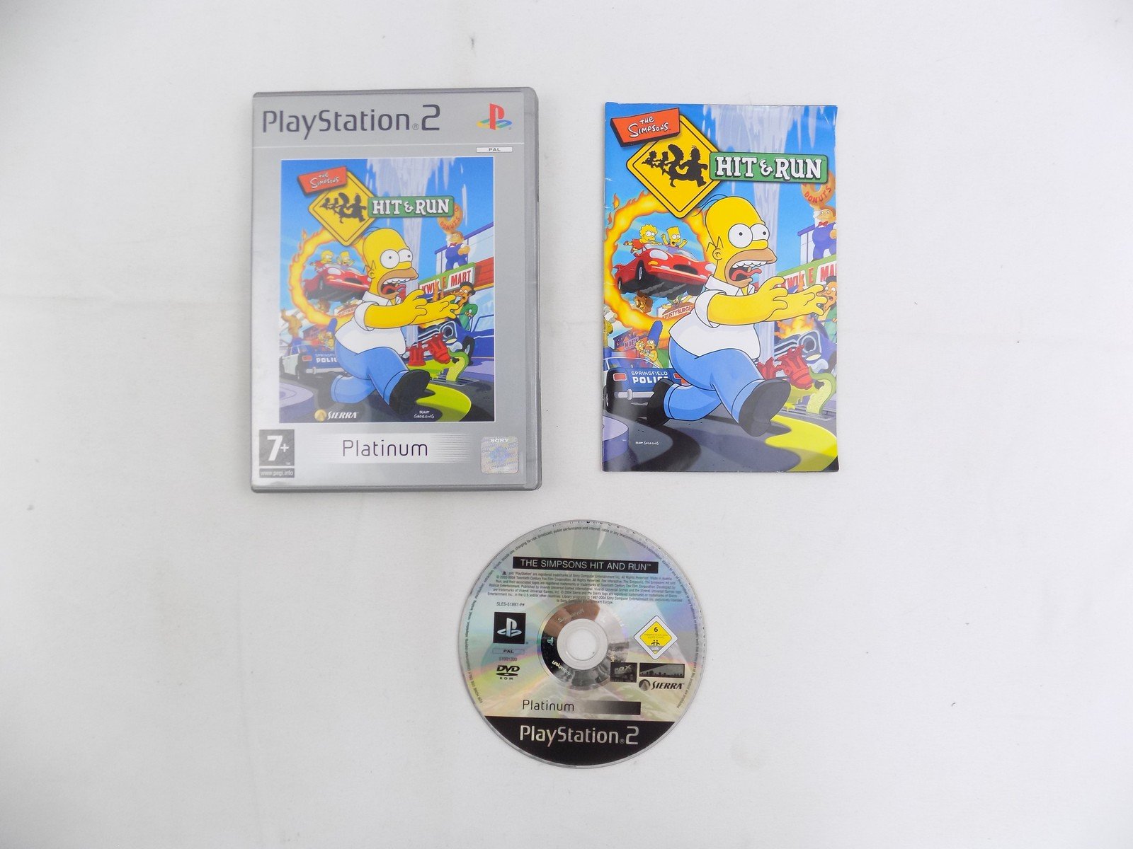 Mint Disc Playstation 2 Ps2 Platinum Simpsons Hit & Run - Inc Manual ...