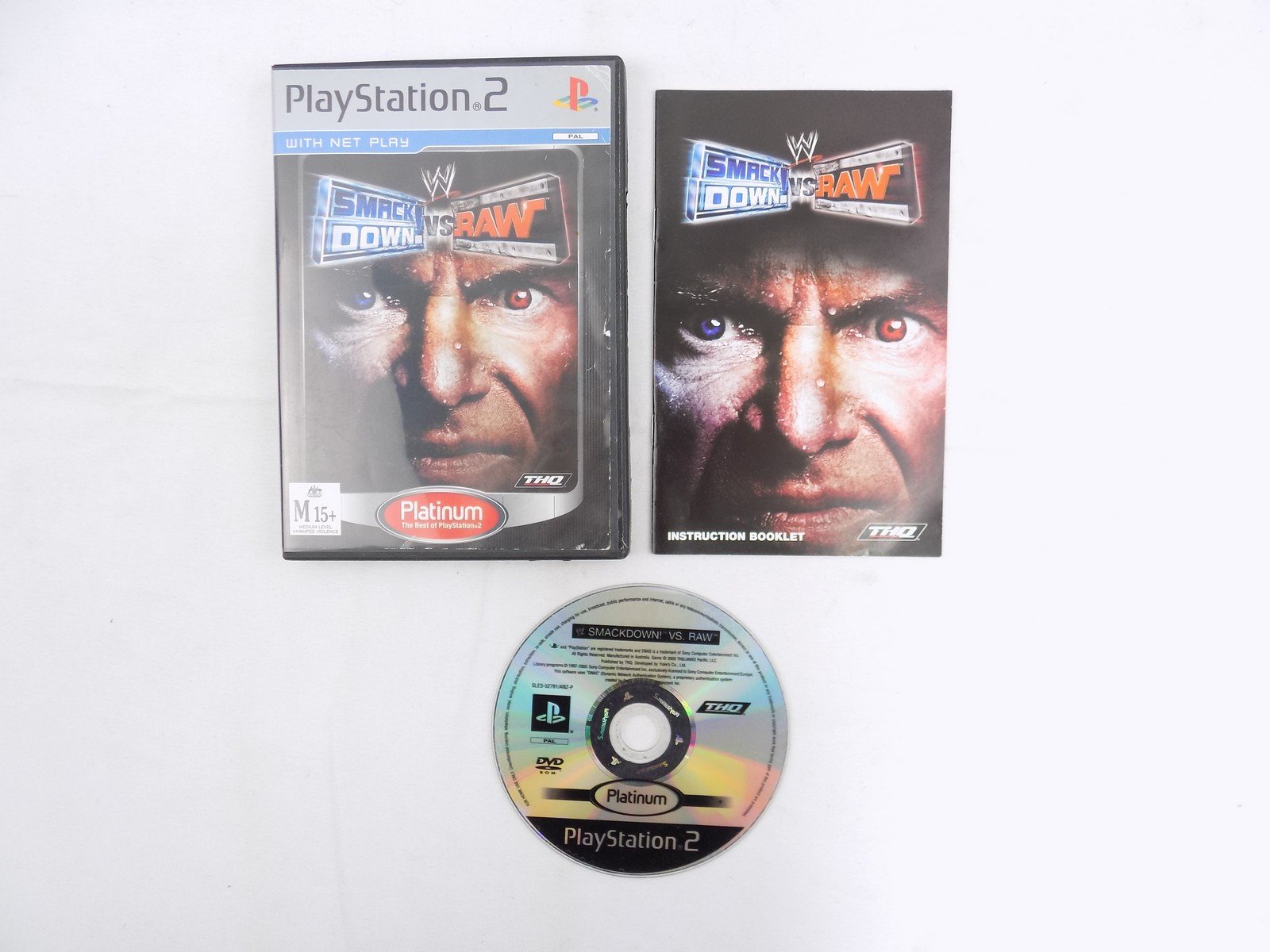 Mint Disc Playstation 2 Ps2 Platinum WWE Smackdown Vs. Raw - Inc Manual ...