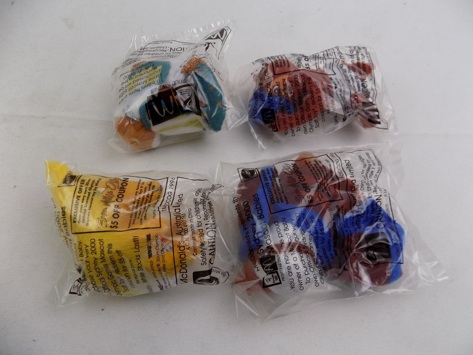 Brand New McDonalds Sydney 2000 Mascots Complete Set of 4 Promotional ...