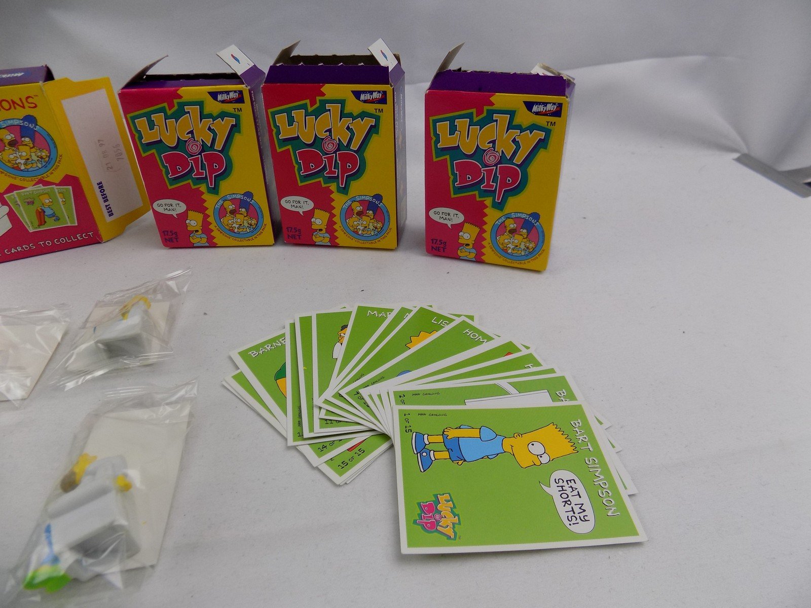 Boxed The Simpsons Lucky Dip Set 8x Figurines & 16x Collector Cards ...