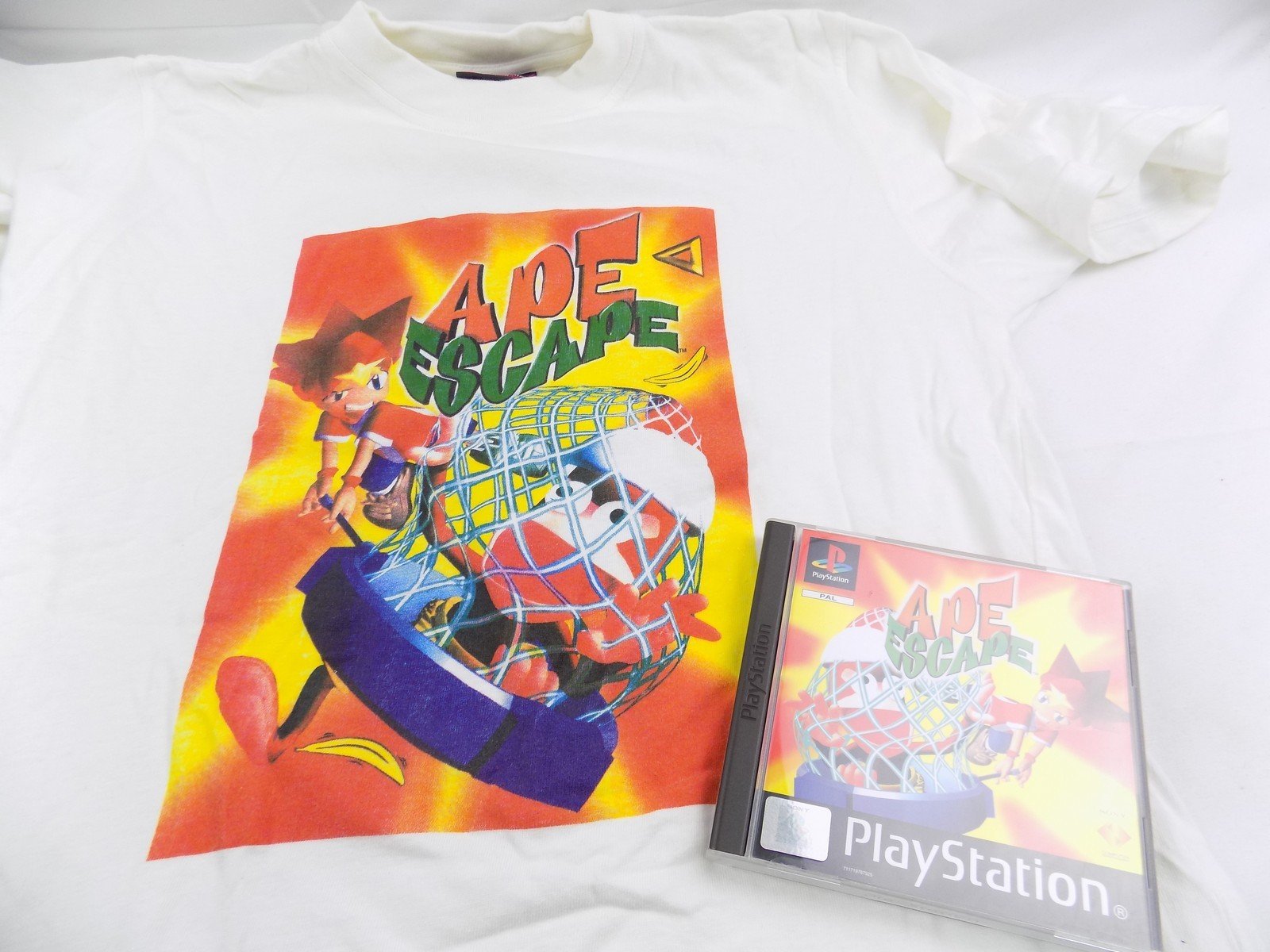 Like New Playstation 1 Ps1 Ape Escape and Promotional Shirt Bundle ...