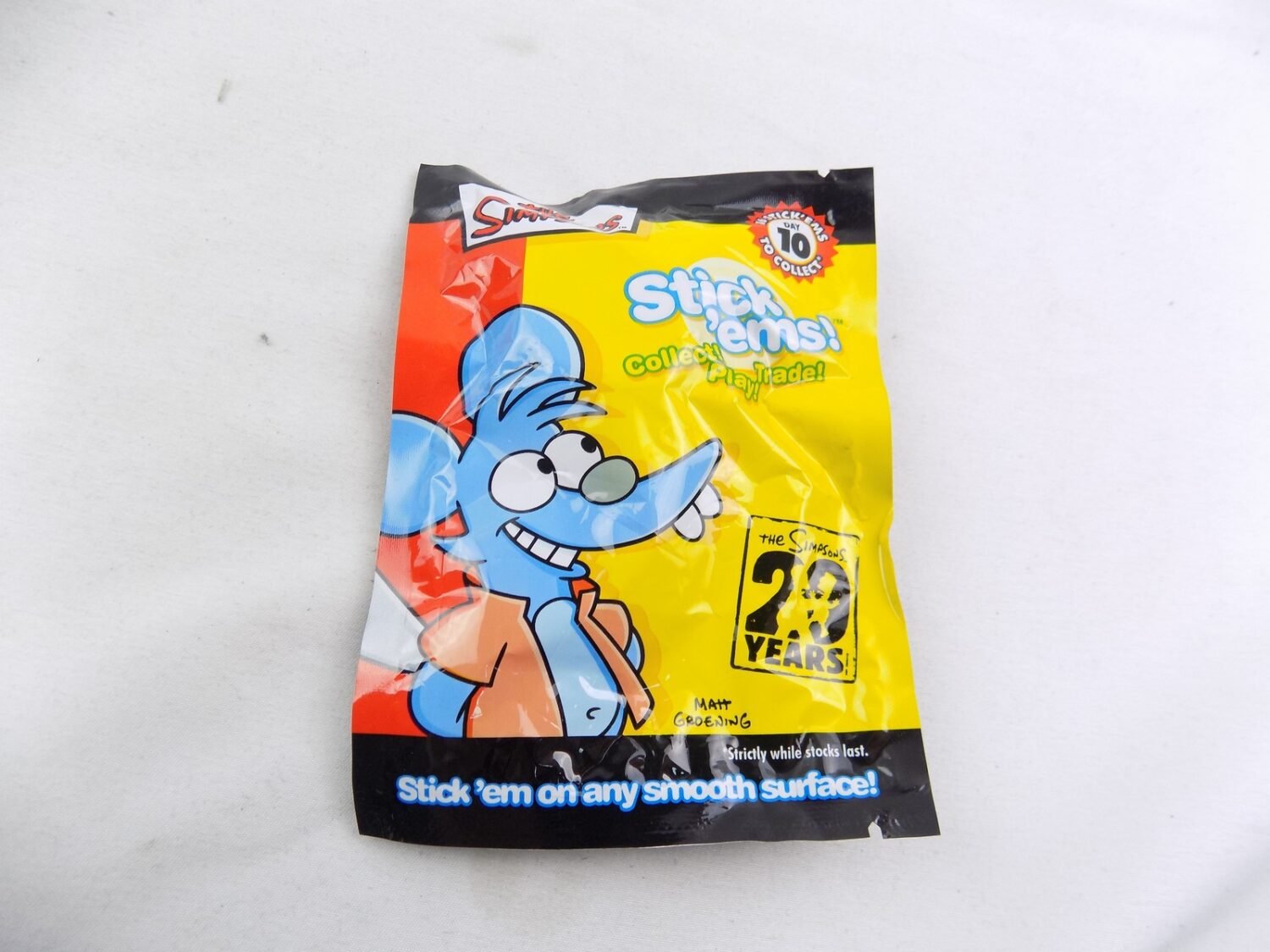 Brand New The Simpsons Stick 'Ems! Day 10 Itchy - Starboard Games