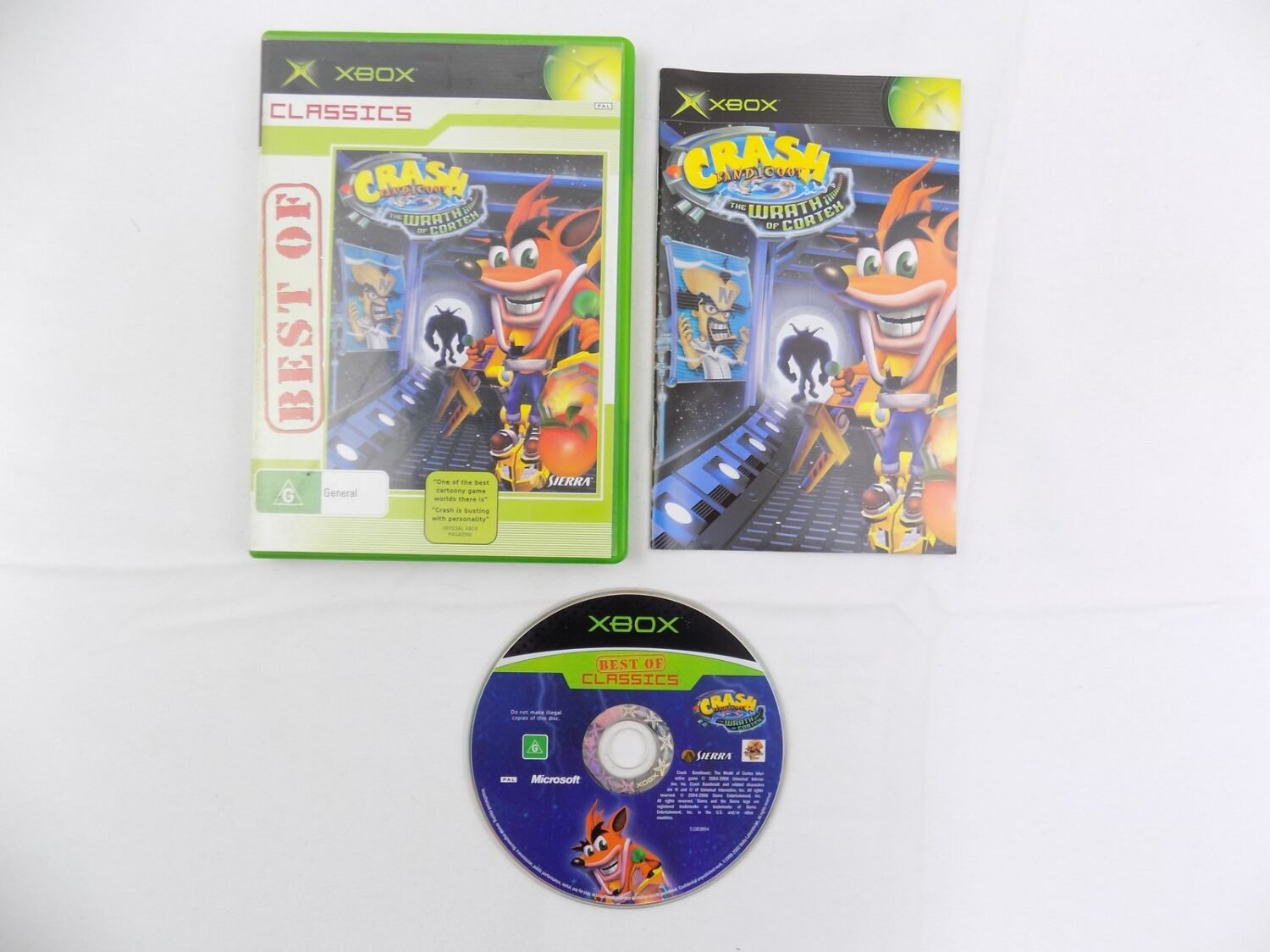 Mint Disc Xbox Original Classics Crash Bandicoot The Wrath of Cortex ...