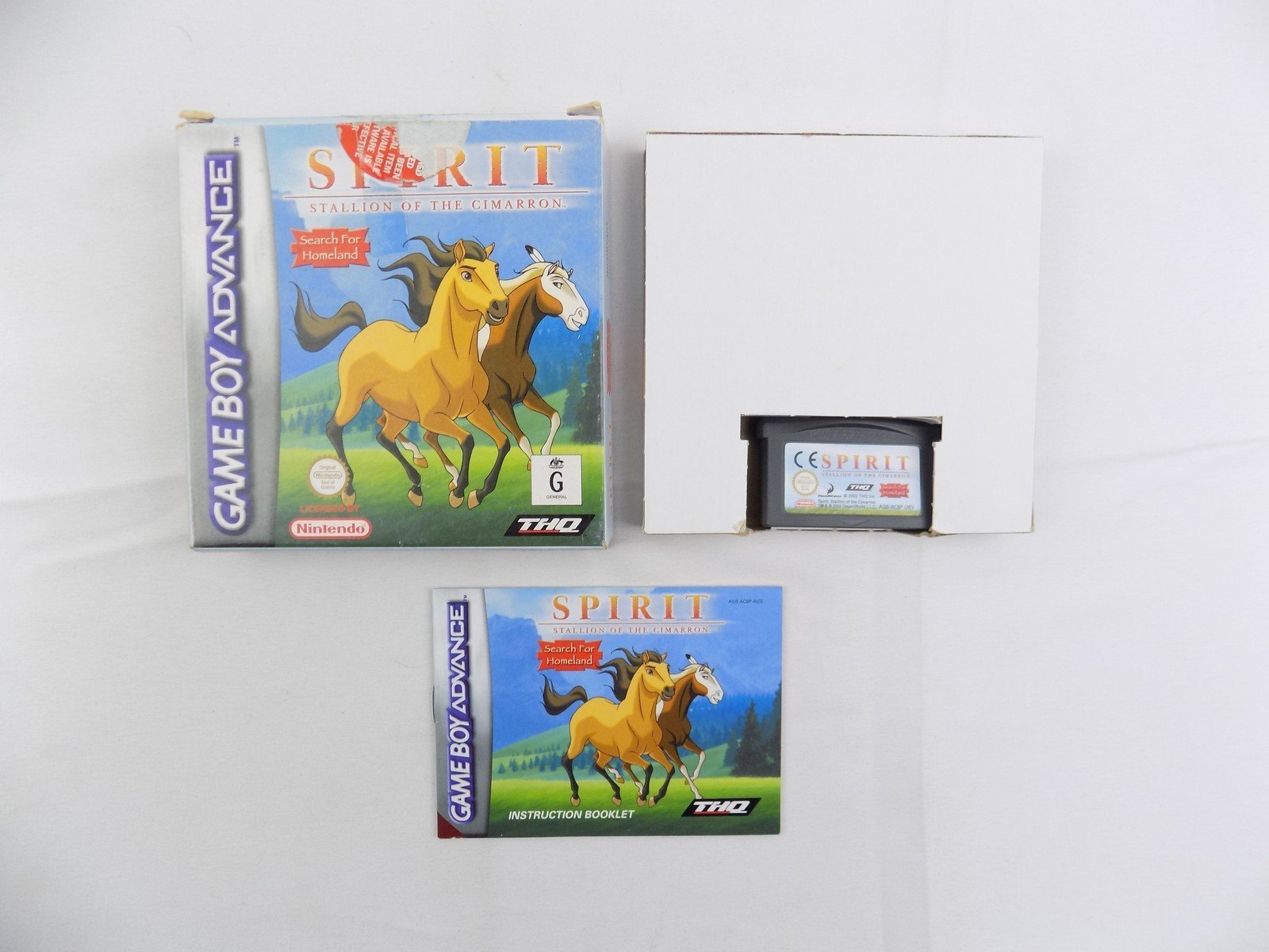 Boxed Gameboy Advance Spirit Stallion of The Cimarron - Inc Manual ...