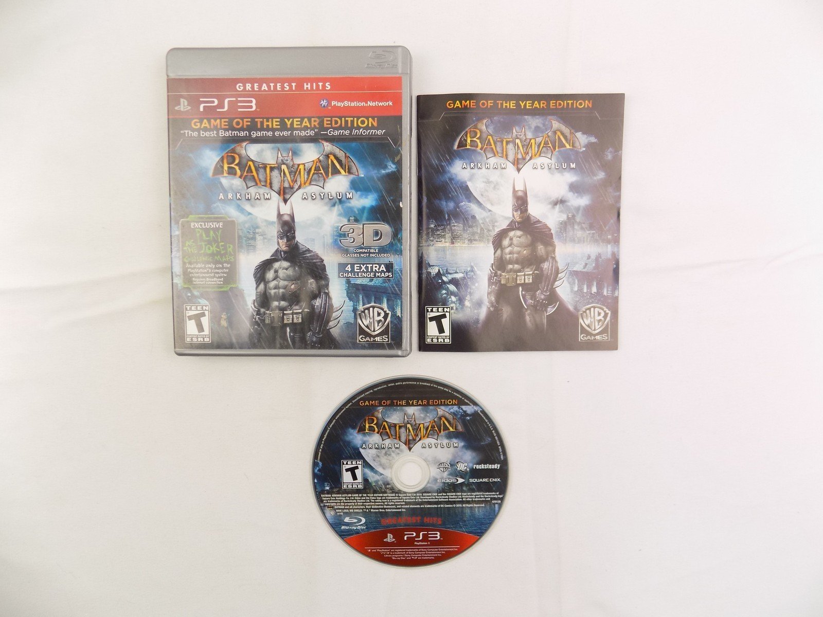 Mint Disc Playstation 3 Ps3 Greatest Hits Batman Arkham Asylum Game Of ...