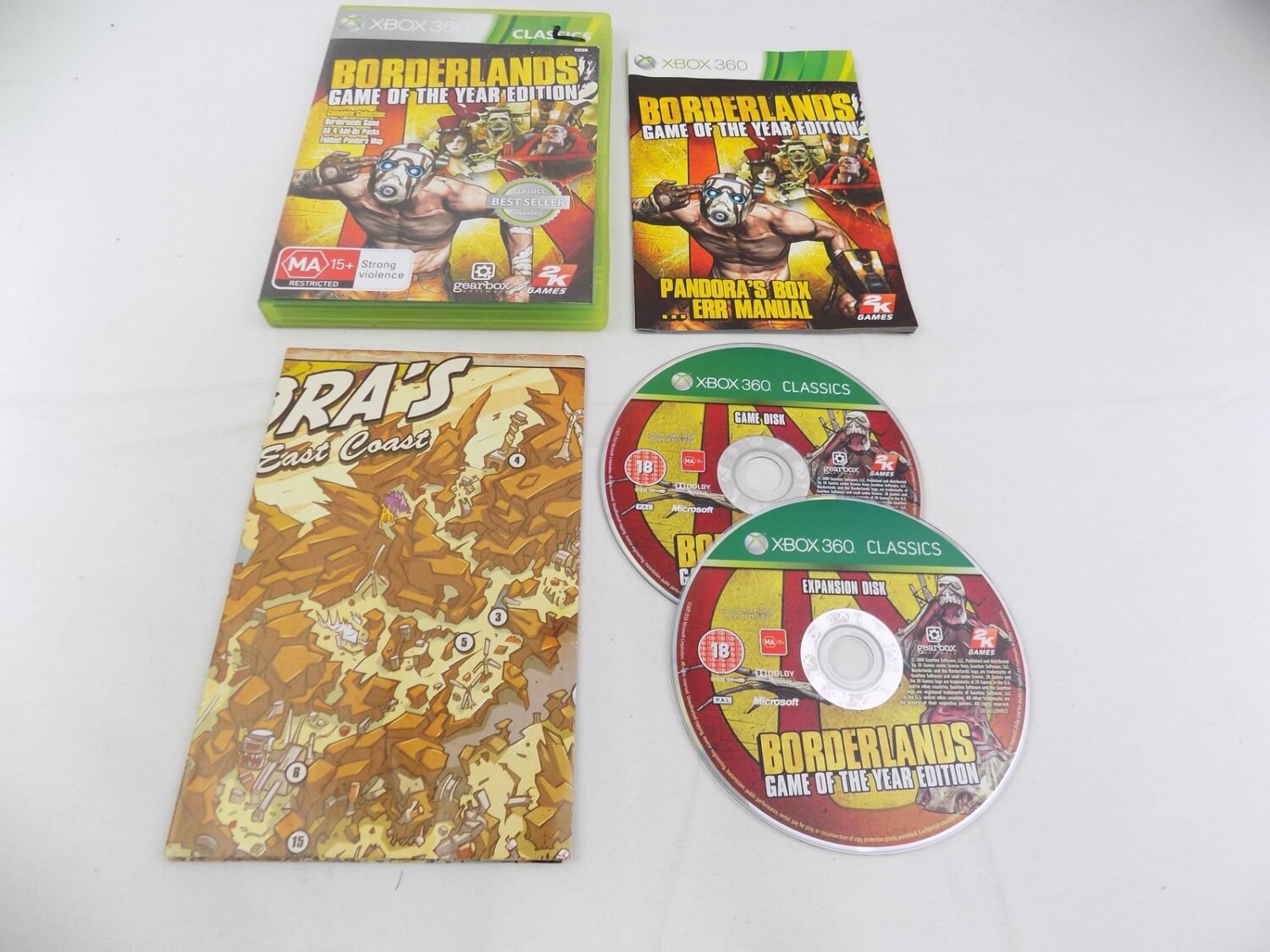 Mint Disc Xbox 360 Classics Borderlands Game Of The Year Edition - Inc ...