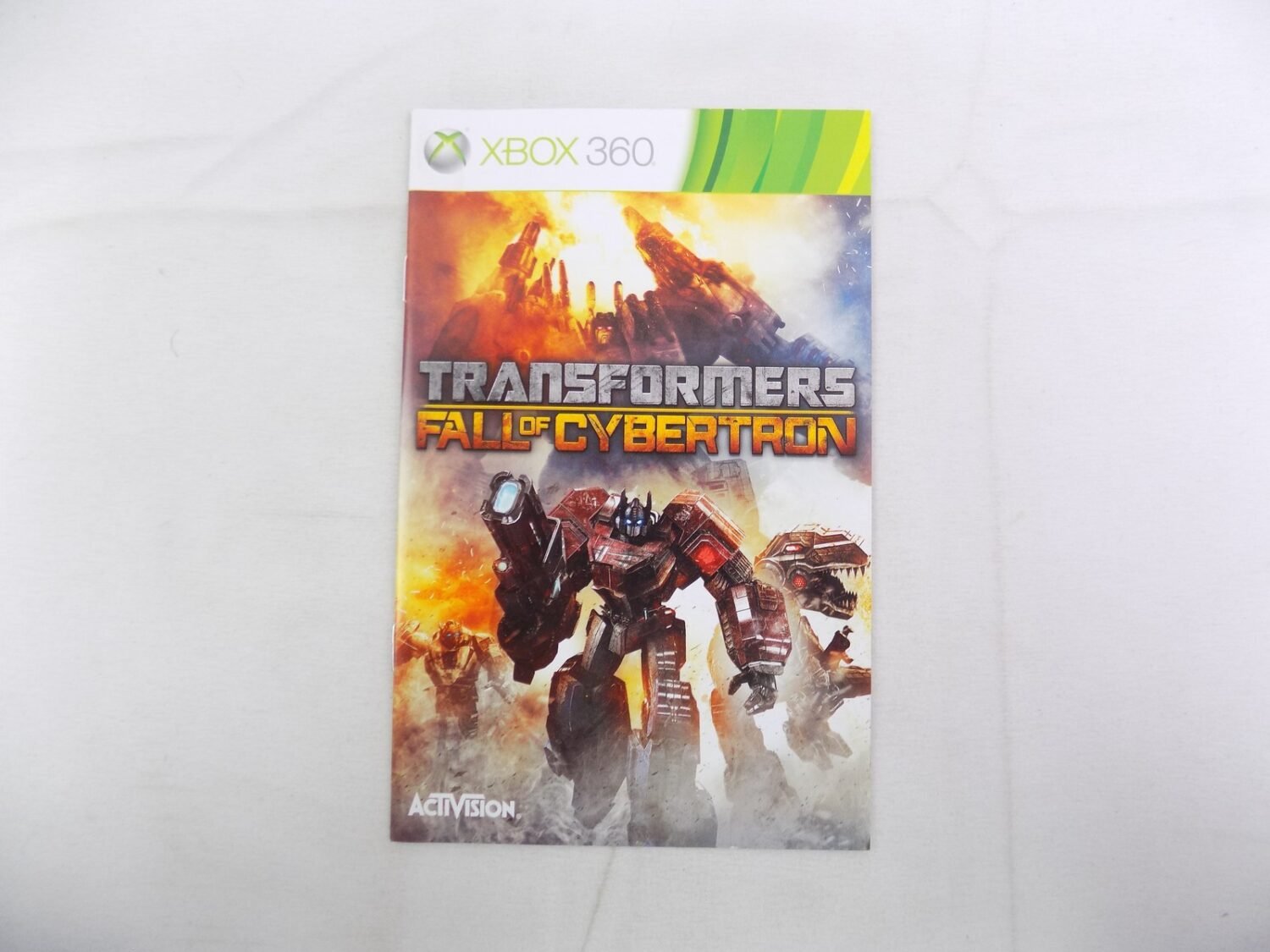 Xbox 360 Transformers Fall of Cybertron Instruction Manual Only ...