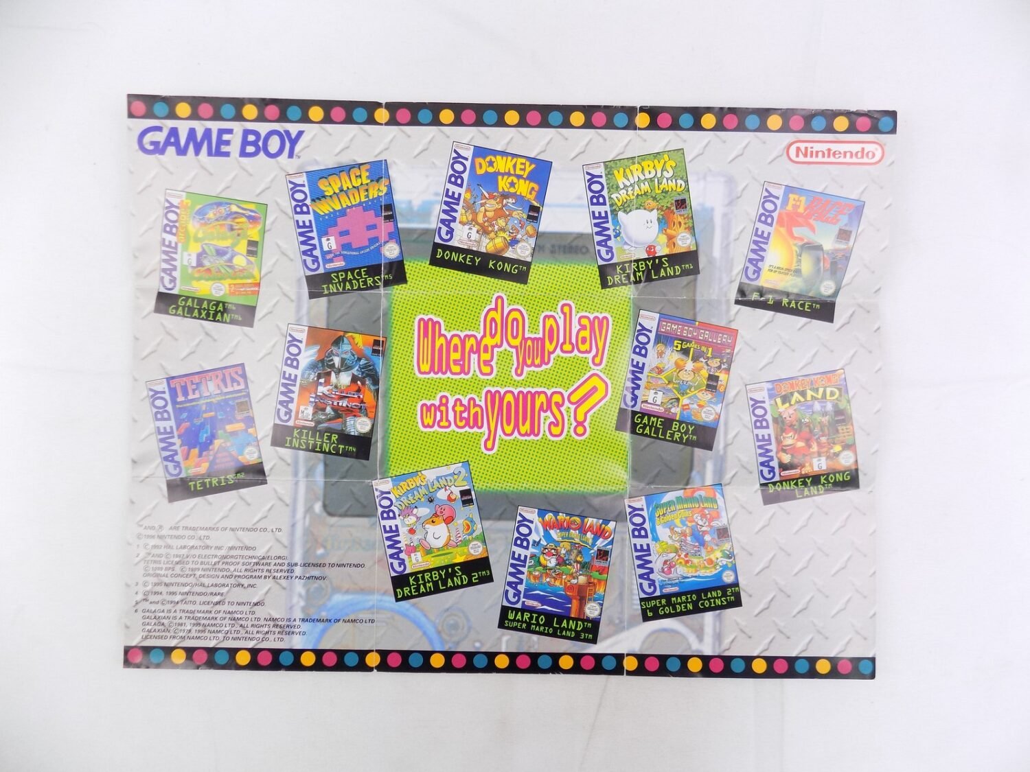 Nintendo Gameboy GB Where Do You Play With Yours? Promotional Poster ...
