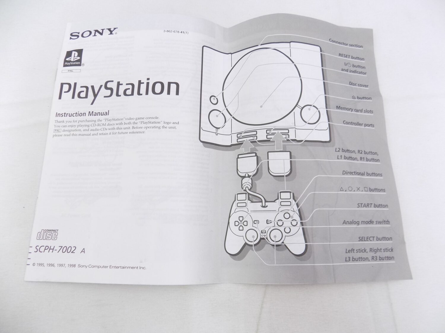 Playstation 1 PS1 Instruction Manual SCPH-7002 A - Starboard Games
