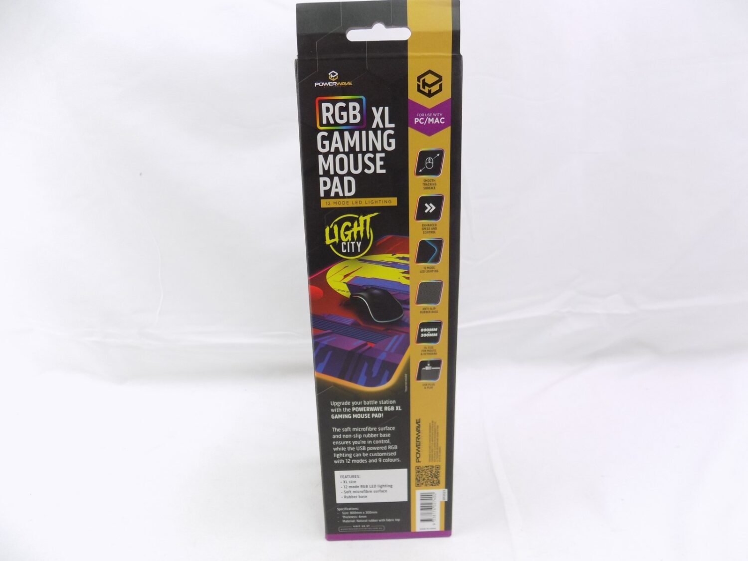 Brand New PowerWave Light City RGB XL Gaming Mouse Pad - Starboard Games