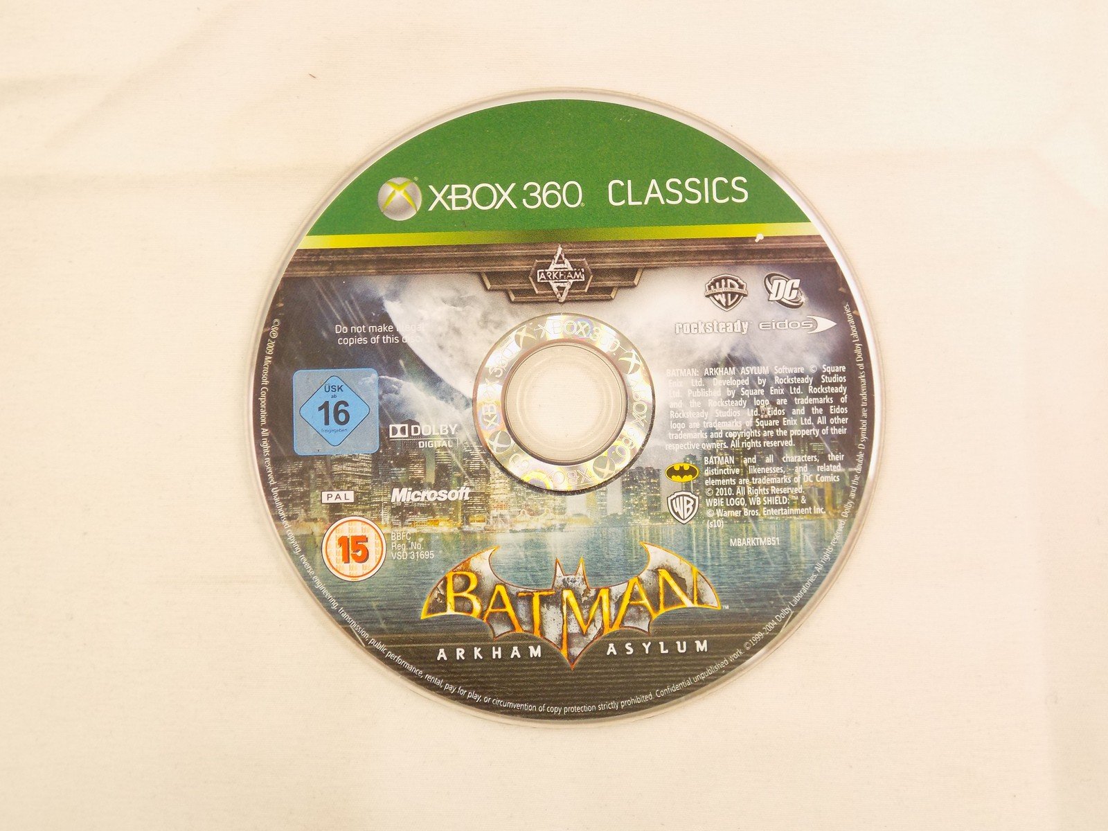 Mint Disc Only Xbox 360 Classics Batman Arkham Asylum VII-64 ...