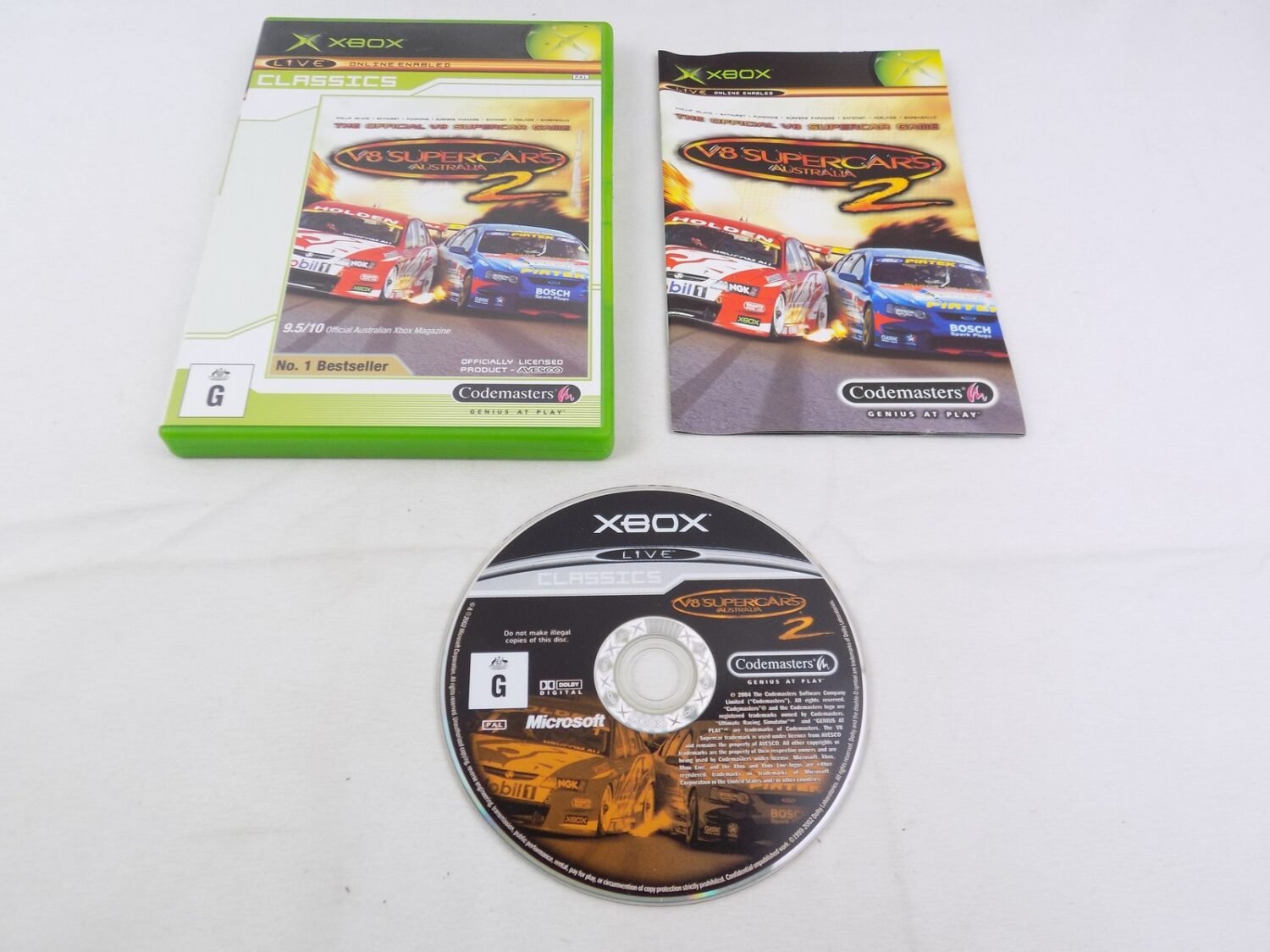 Mint Disc Xbox Original Classics V8 Supercars Australia 2 - Inc Manual ...