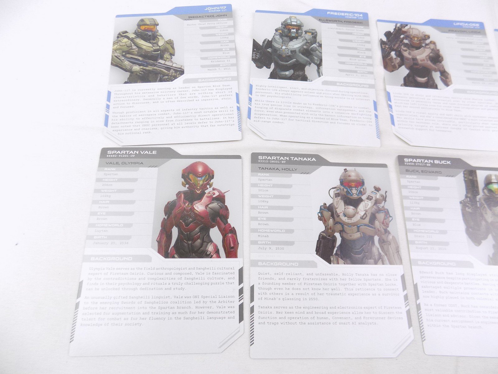 Halo 5 Profile Dossier Cards Set of 8 - Starboard Games