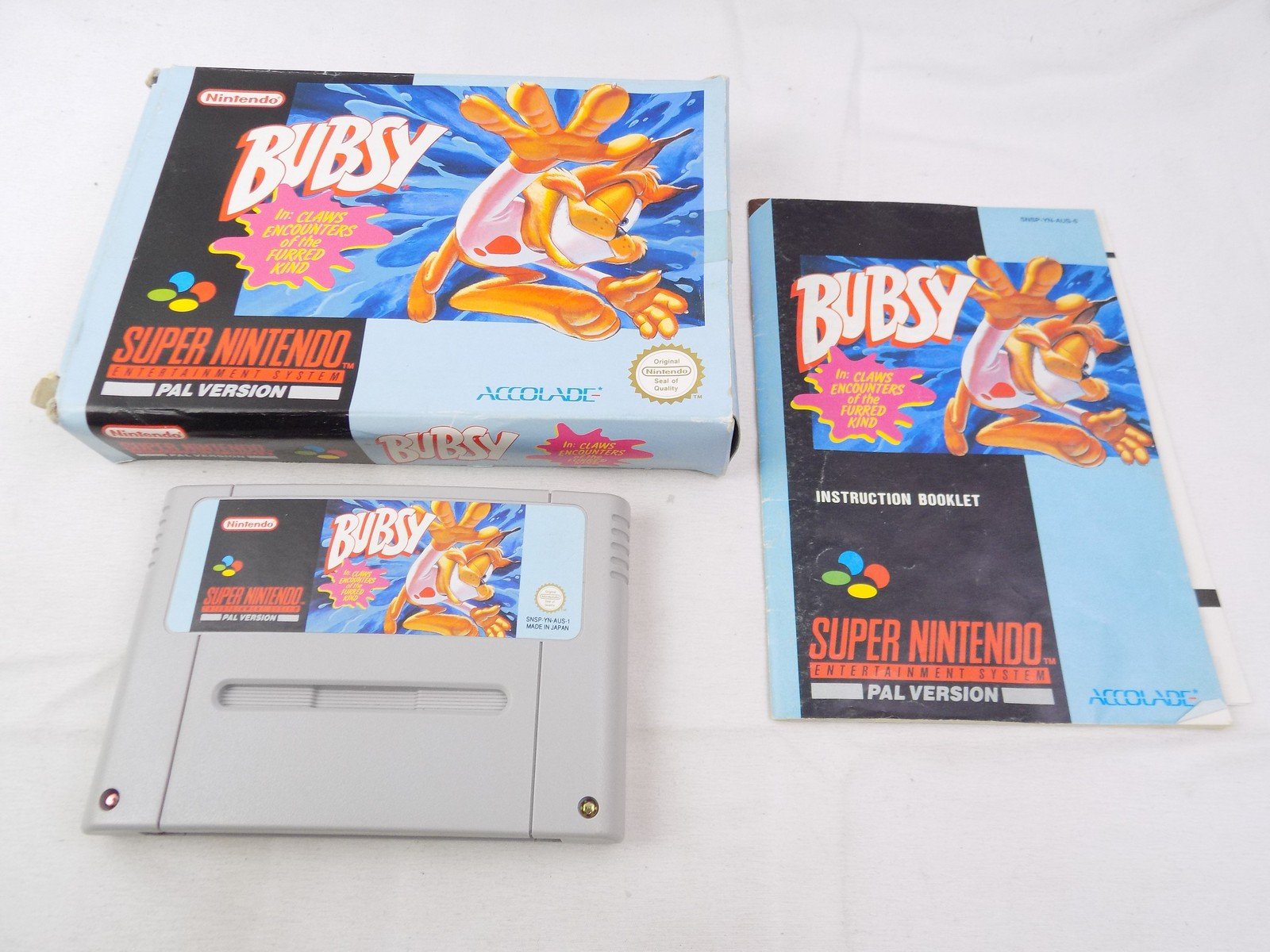 Boxed Like New SNES Super Nintendo Bubsy In Claws Encounters of the ...