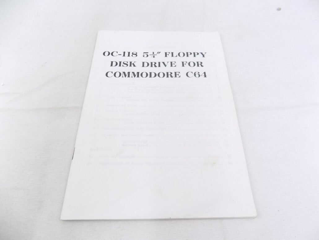 OC-118 5.25" Floppy Disk Drive For Commodore C64 Instruction Manual ...