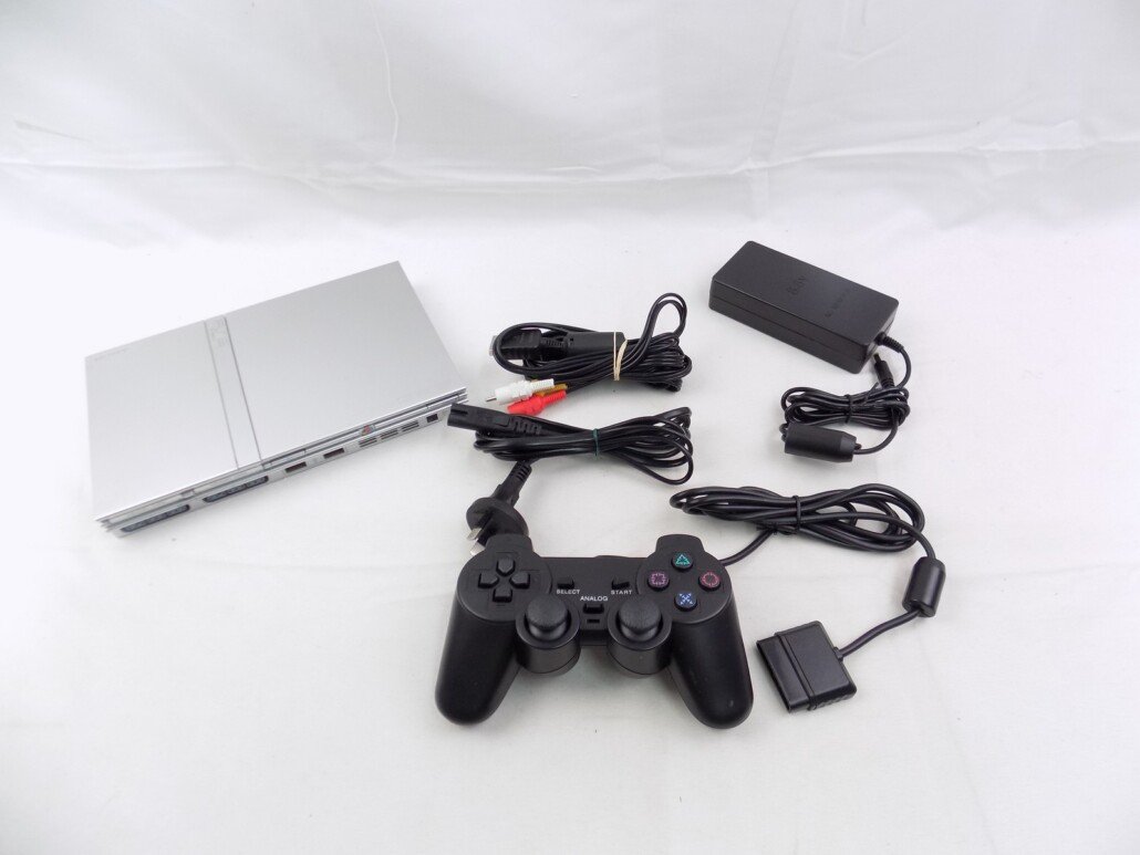 Ps2 Playstation 2 Satin Silver Slim JPN NTSC-J Console Bundle with ...